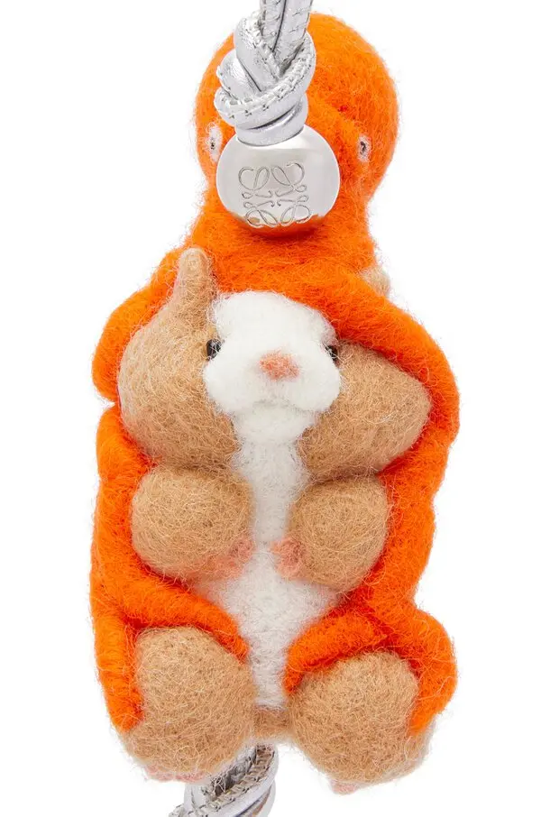 Loewe Luxury Hamster With Octopus Charm In Felt And Calfskin